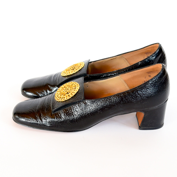 Vintage | Shoes | New 96s Black Pilgrim Pumps Evangeline Nos | Poshmark